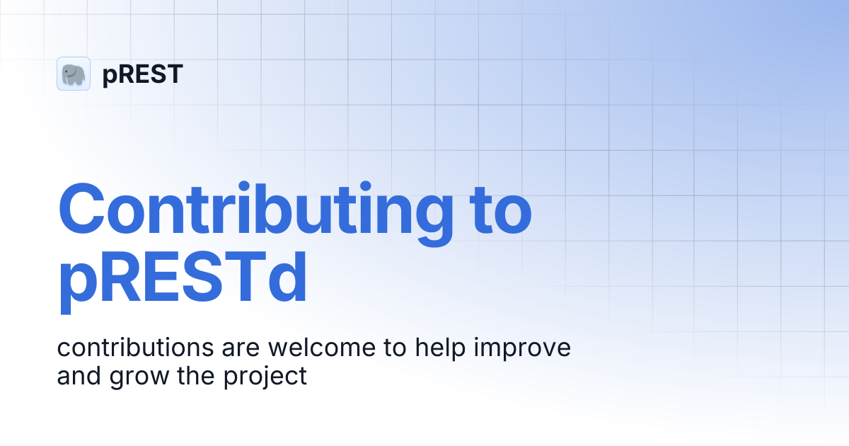 Contributing to pRESTd | pREST